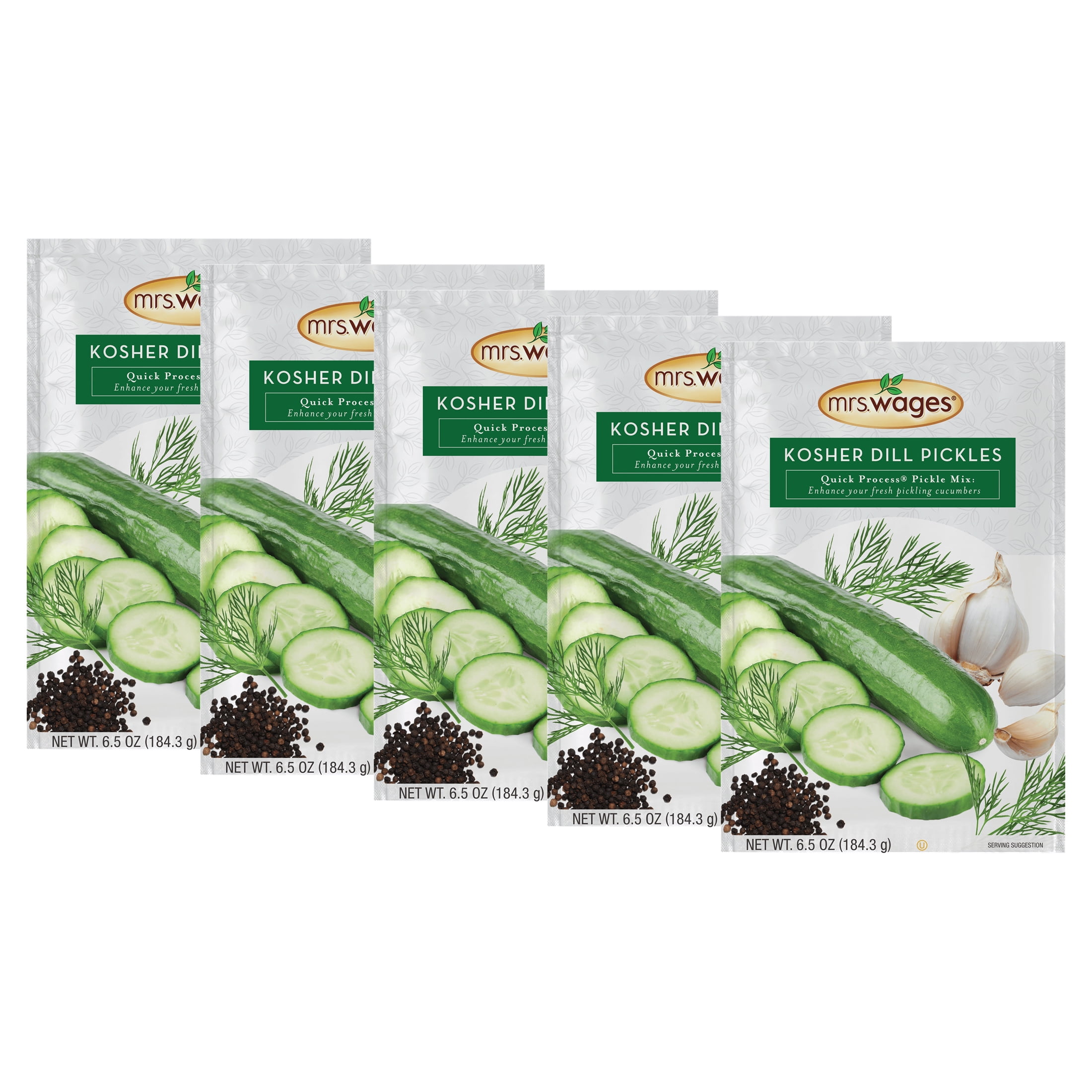 (5 pack) Mrs. Wages Kosher Dill Pickles Quick Process Mix Granules ...