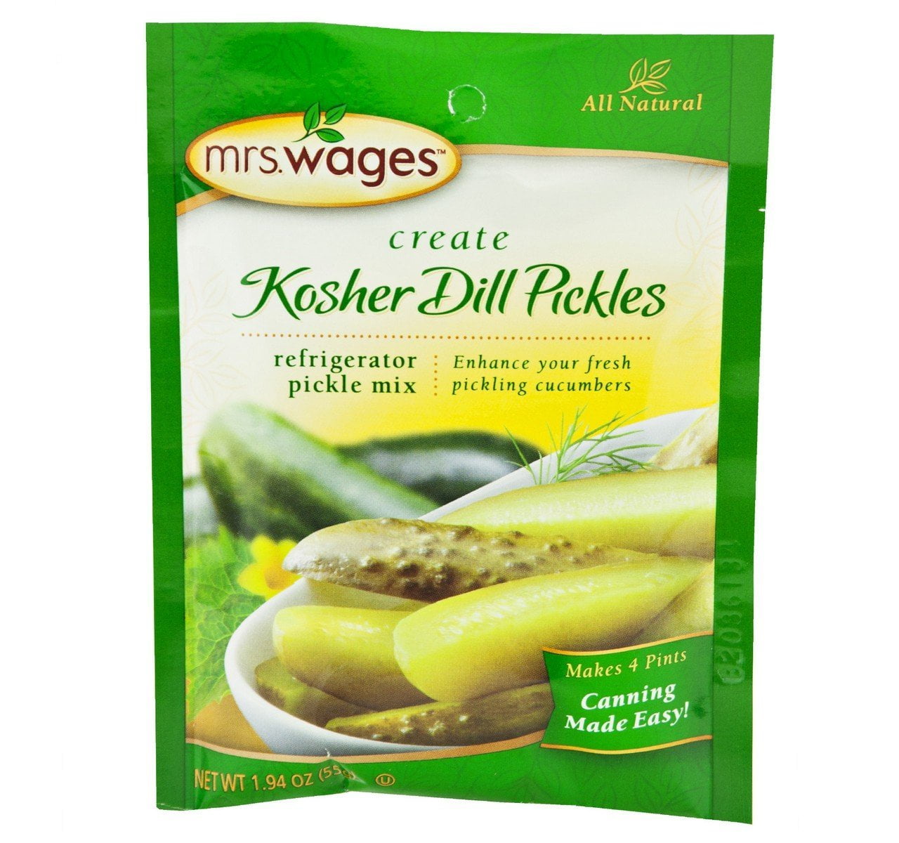 Mrs. Wages Refrigerator Kosher Dill Pickle Seasoning Mix, 1.94 Oz ...