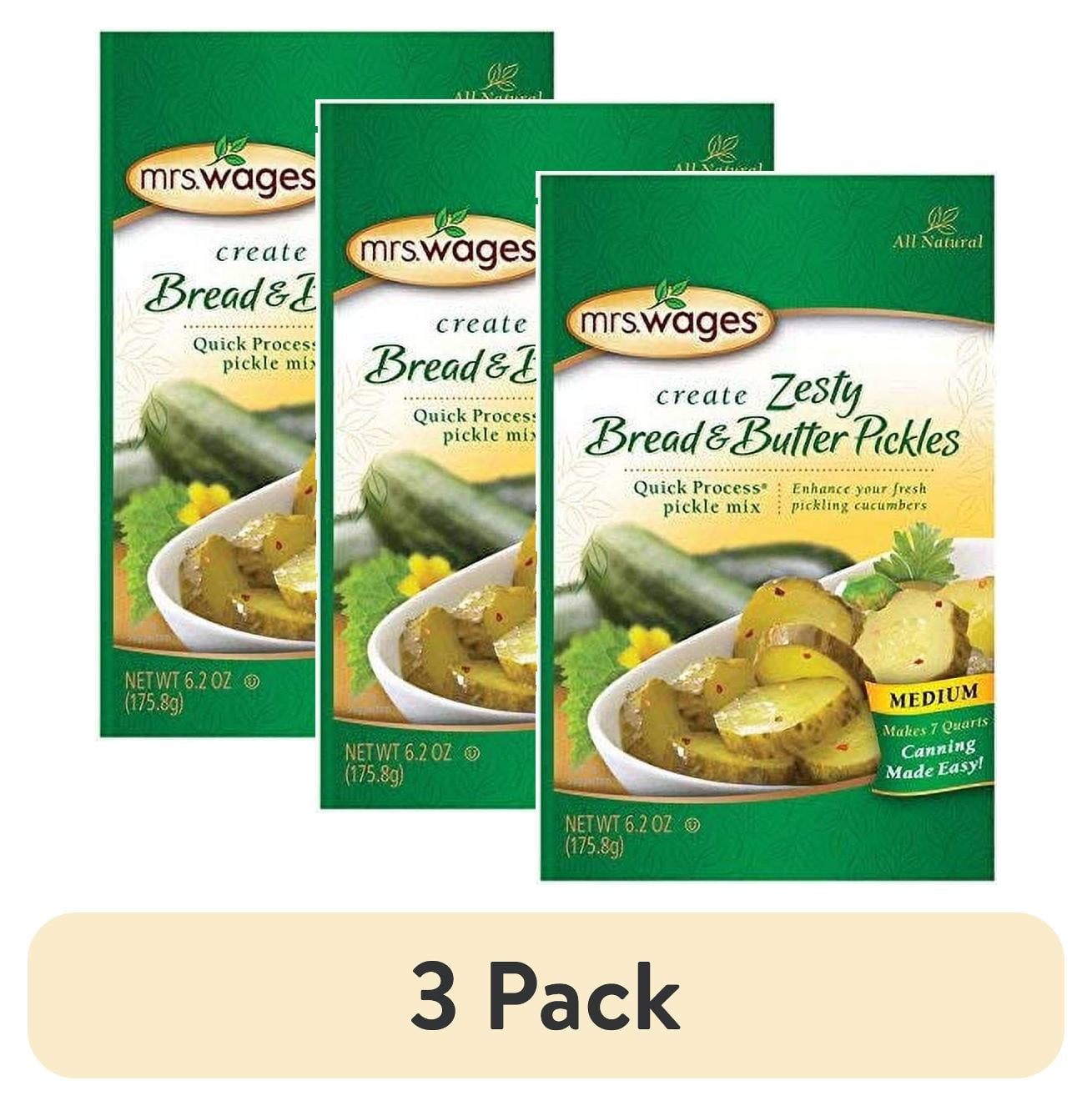 (3 pack) Mrs. Wages Zesty Bread & Butter Pickle Mix Granules Pouch, 6.2 ...