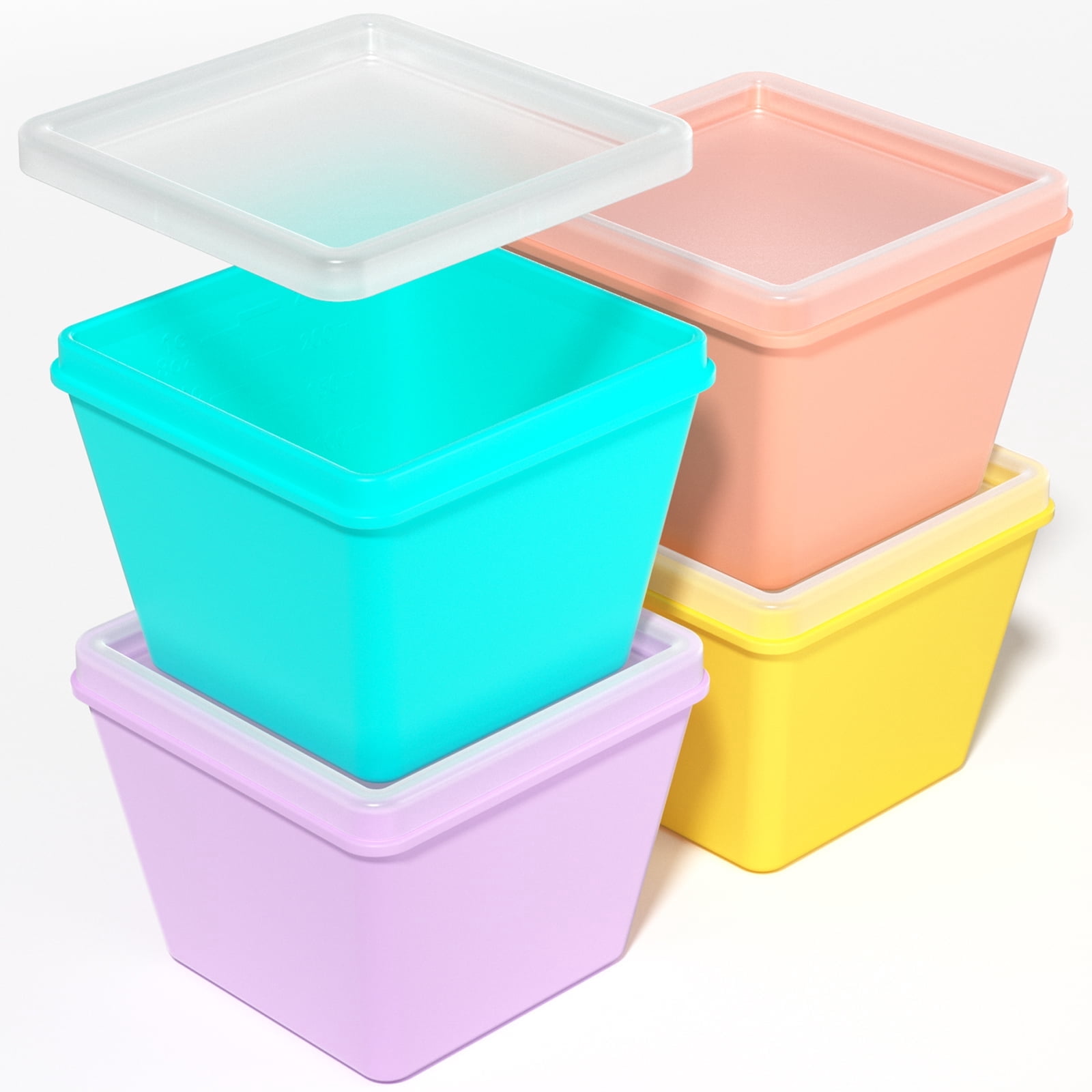 Mrsdry 1-Cup Silicone Freezer Molds with Lids, Individual 4-Pack ...