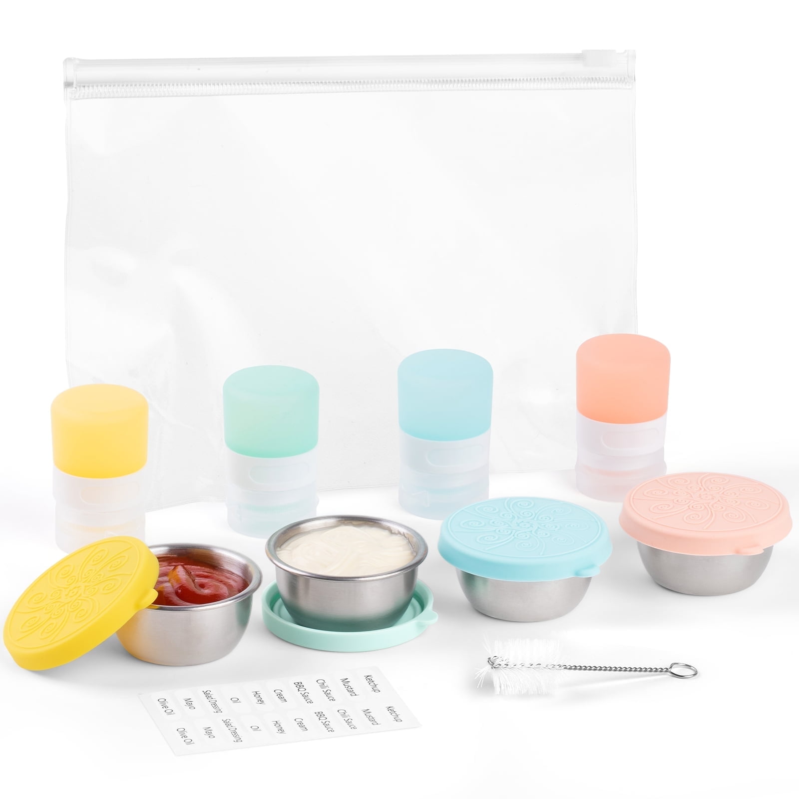 Mrsdry 8-Pack Salad Dressing Container To Go, 1-oz Silicone Small ...