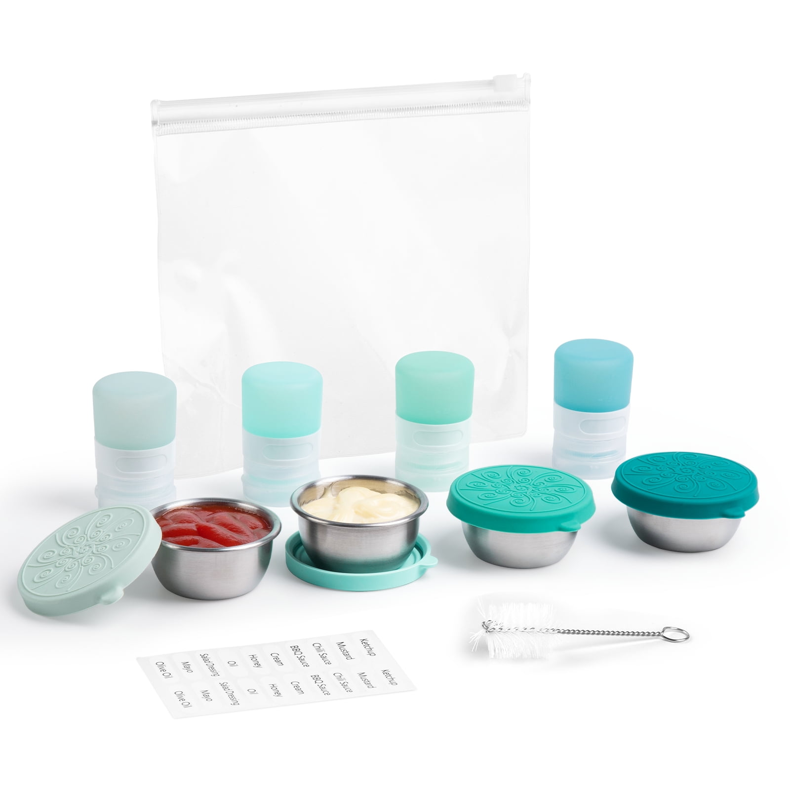 Mrsdry 8-Pack Salad Dressing Container To Go, 1-oz Silicone Small ...