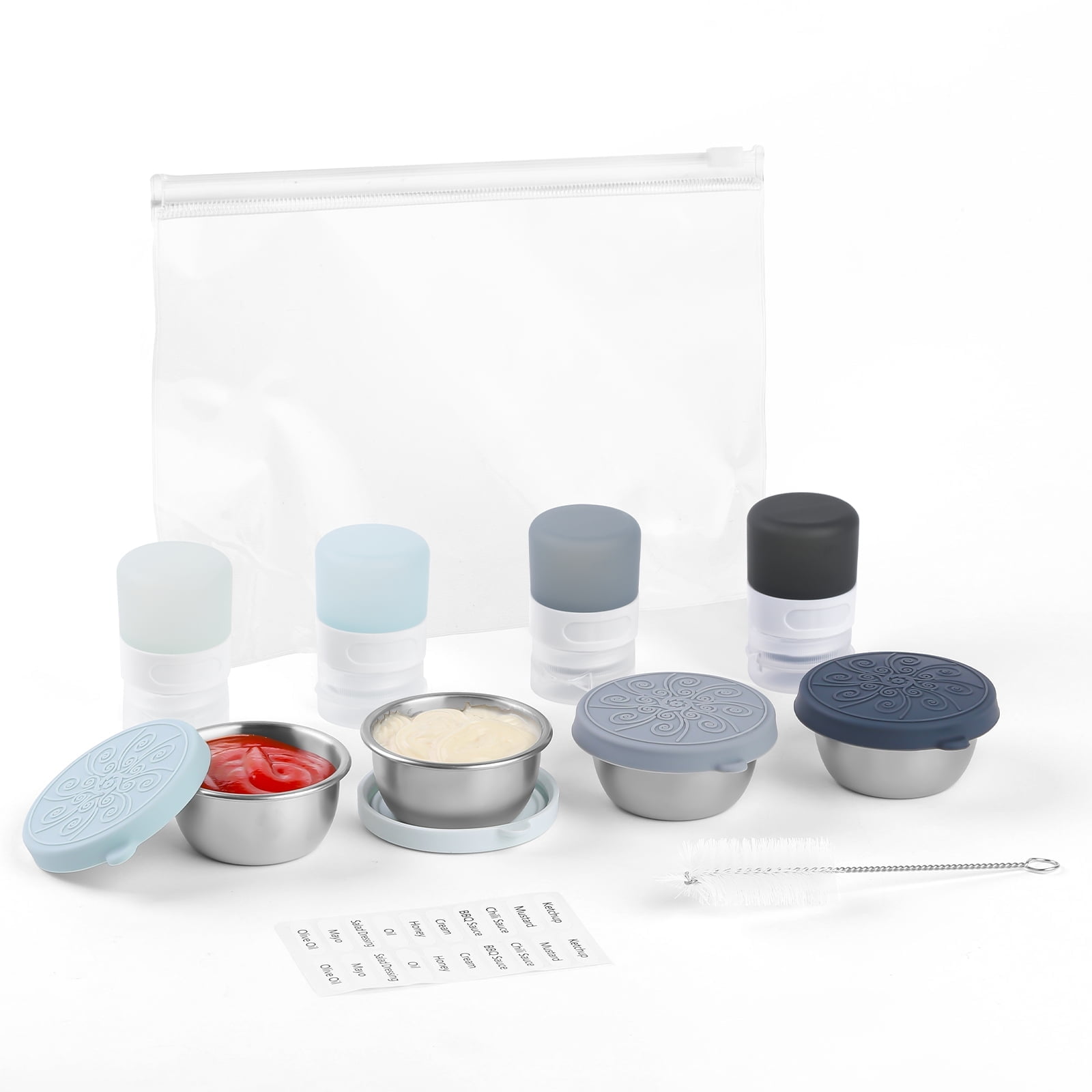 Mrsdry 8-Pack Salad Dressing Container To Go, 1-oz Silicone Small ...