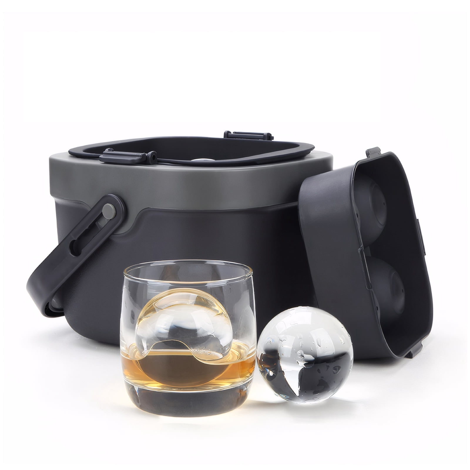 Mrsdry Crystal Clear Ice Ball Maker Mold, 4 Cavity Large 2.4" Clear Ice ...