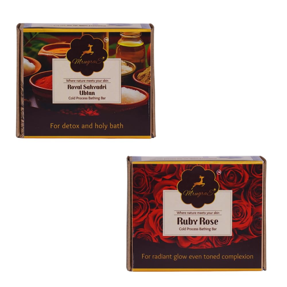 Mrugrae Royal Sahyadri Ubtan Soap Ruby Rose Bathing Soap Acne Pimple ...