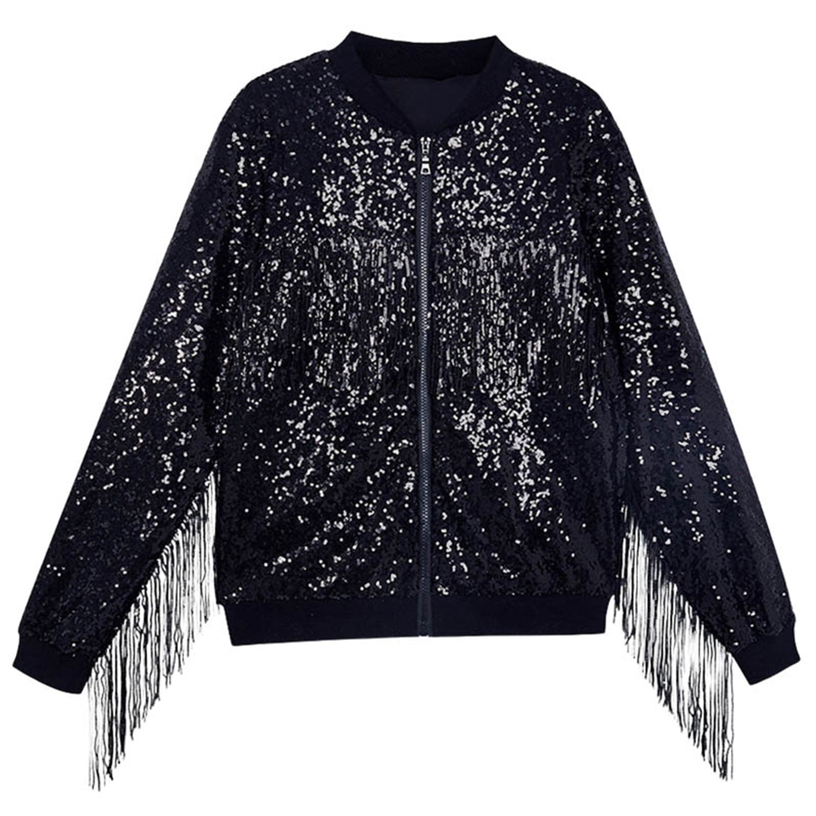 Mrzhqd Coat For Girls Toddler Size 8-10 Years Sequin Jackets Long ...