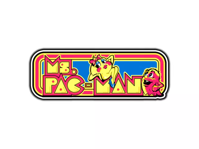 Ms. Pac-Man Arcade Logo Waterproof Sticker Phone Decal Water Bottle ...