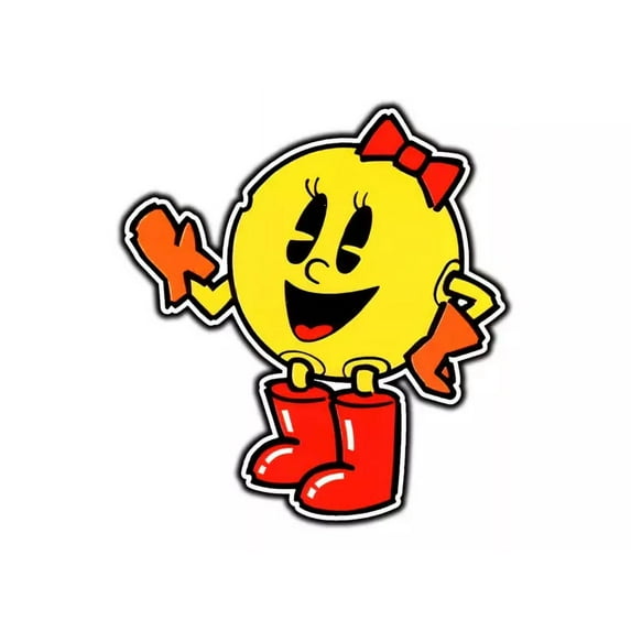 Ms. Pac Man Waterproof Sticker Phone Decal Water Bottle Stickers Car ...