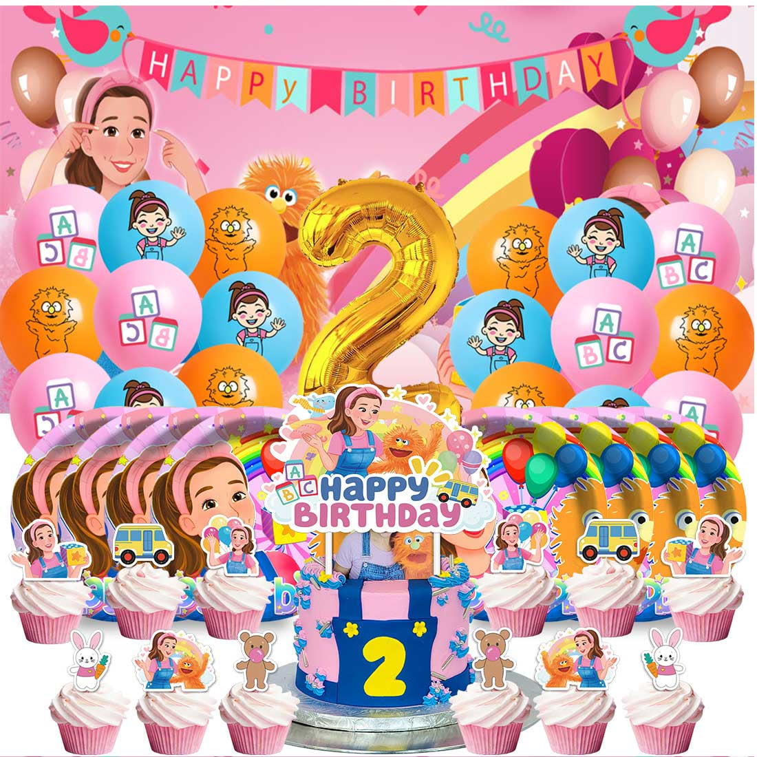 Ms Rachel Balloons Party Supplies 2nd Decor Tableware Birthday Cake ...
