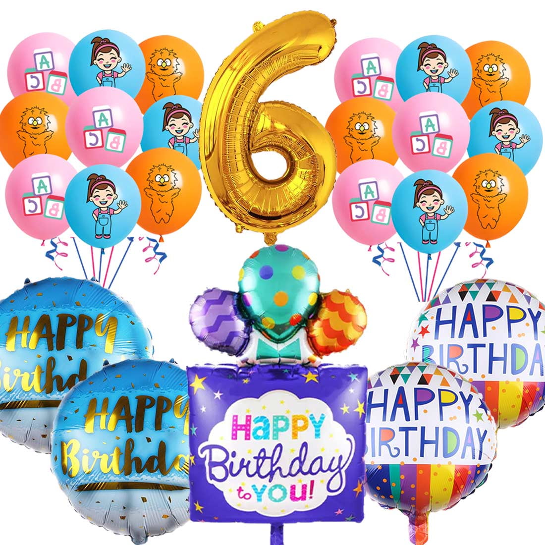Ms Rachel Balloons Party Supplies 6th Big Number Decorations Decor Kit ...