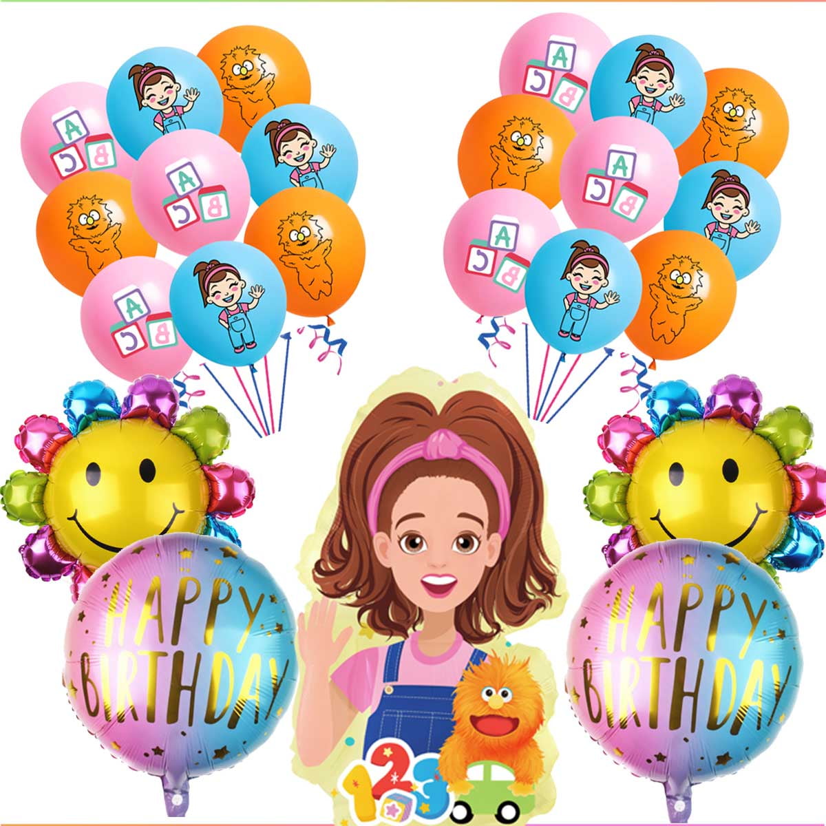 Ms Rachel Balloons Party Supplies Decor Set Decorations Kit Fans ...