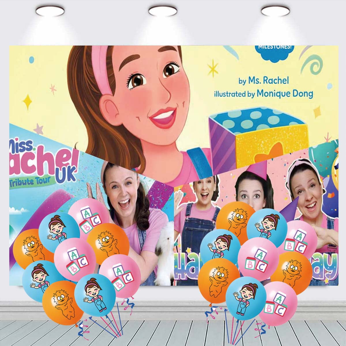 Ms Rachel Balloons Taspestry Backdrop Banner Wall Decor Party ...