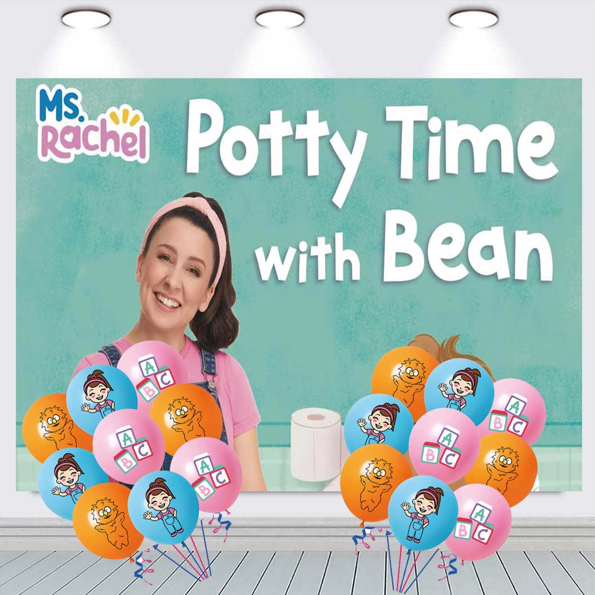 Ms Rachel Birthday Balloons Party Supplies Banner Backdrop Background ...