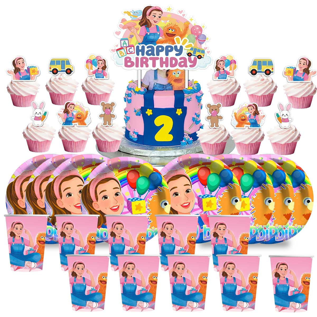 Ms Rachel Birthday Cups Party Supplies Plates Decorations Cake Topper ...