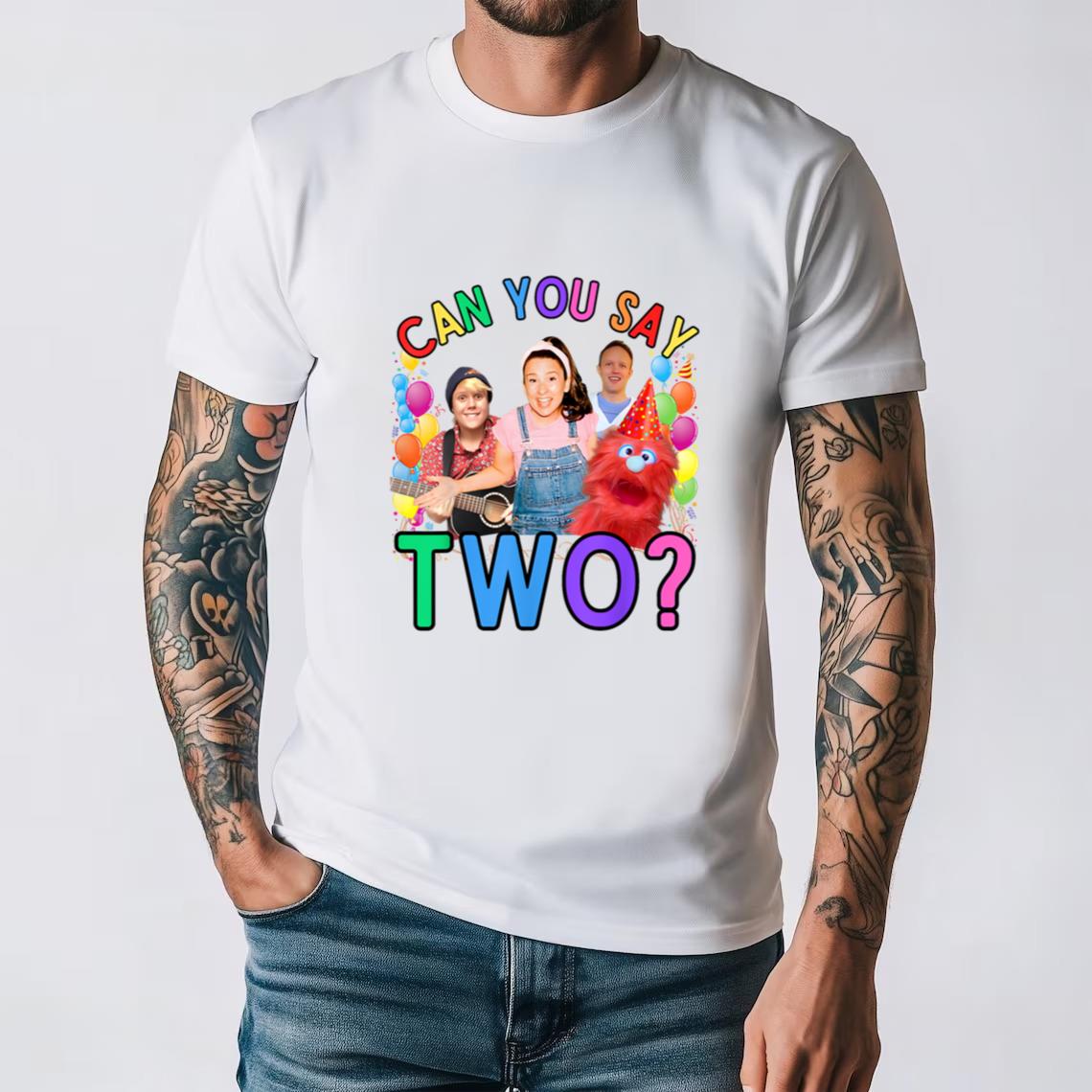 Ms Rachel Can You Say Two Toddlers Second Birthday Fun Fan Kids Unisex ...