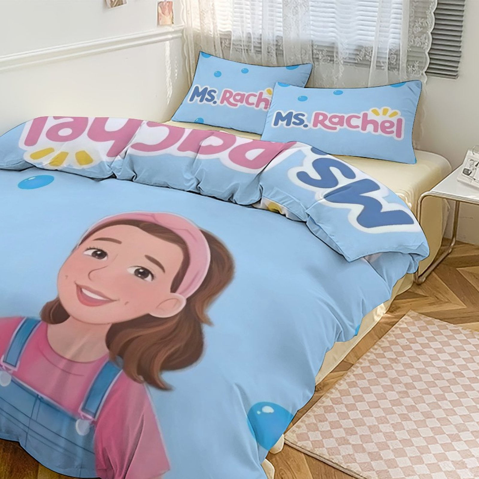 Ms. Rachel Cartoon Sheet Set 3 Piece Bedding Set Cute Christmas Bedroom ...