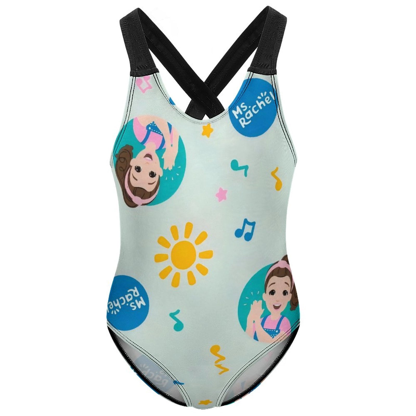 Ms. Rachel Cartoon girls one piece swimsuit cute swimsuit 8-10Y（130cm ...