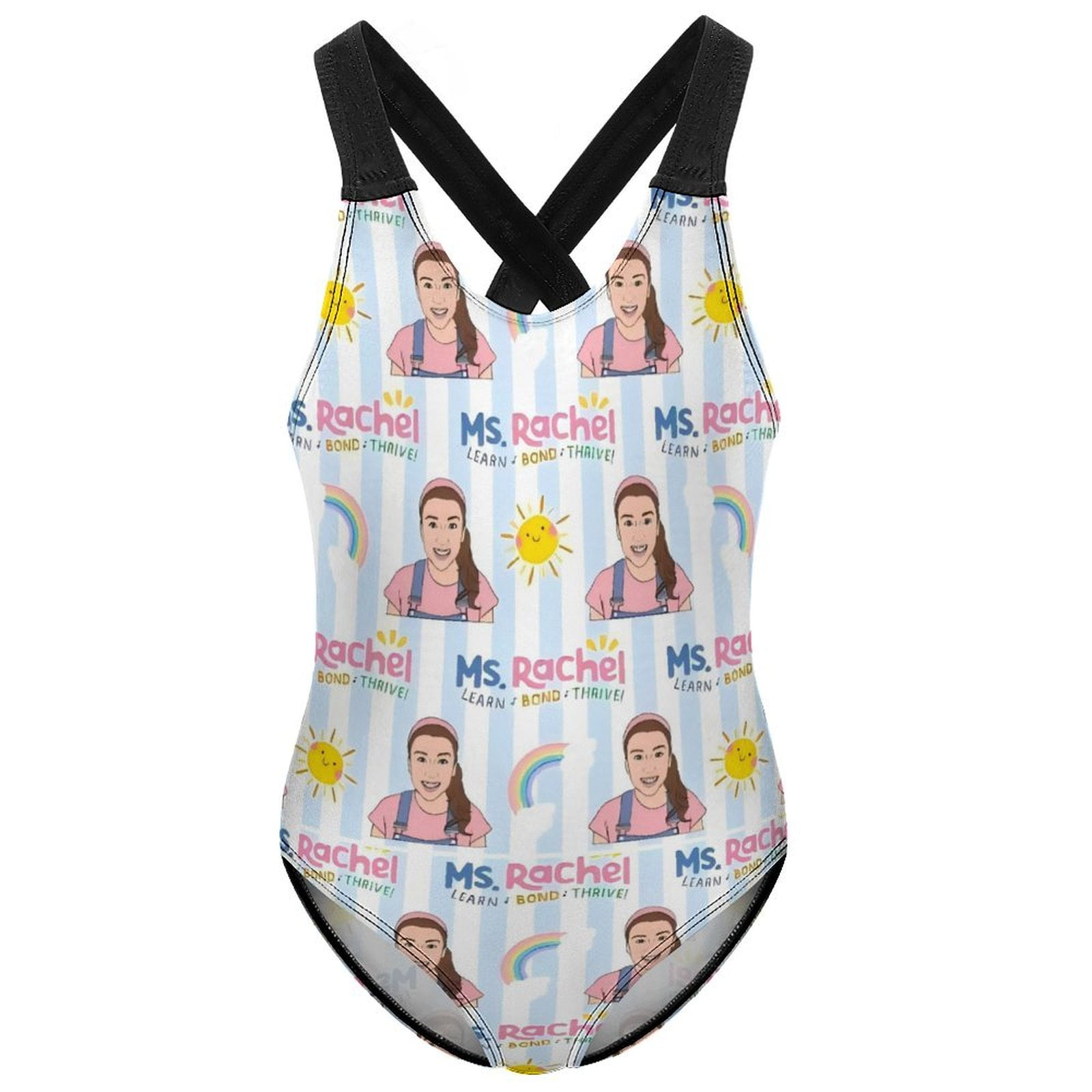 Ms. Rachel Cartoon girls one piece swimsuit cute swimsuit 8-10Y（130cm ...