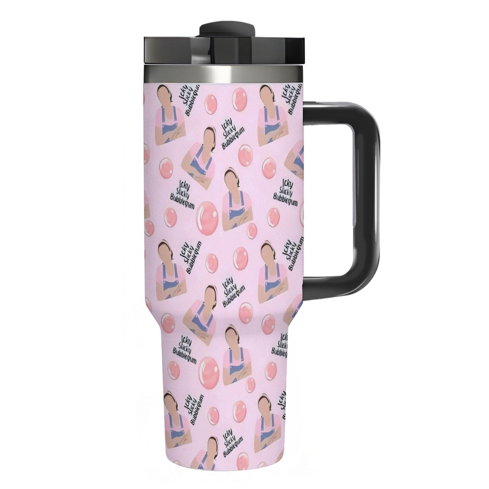 Ms. Rachel Cute car mug travel mug with handle and transparent straw ...