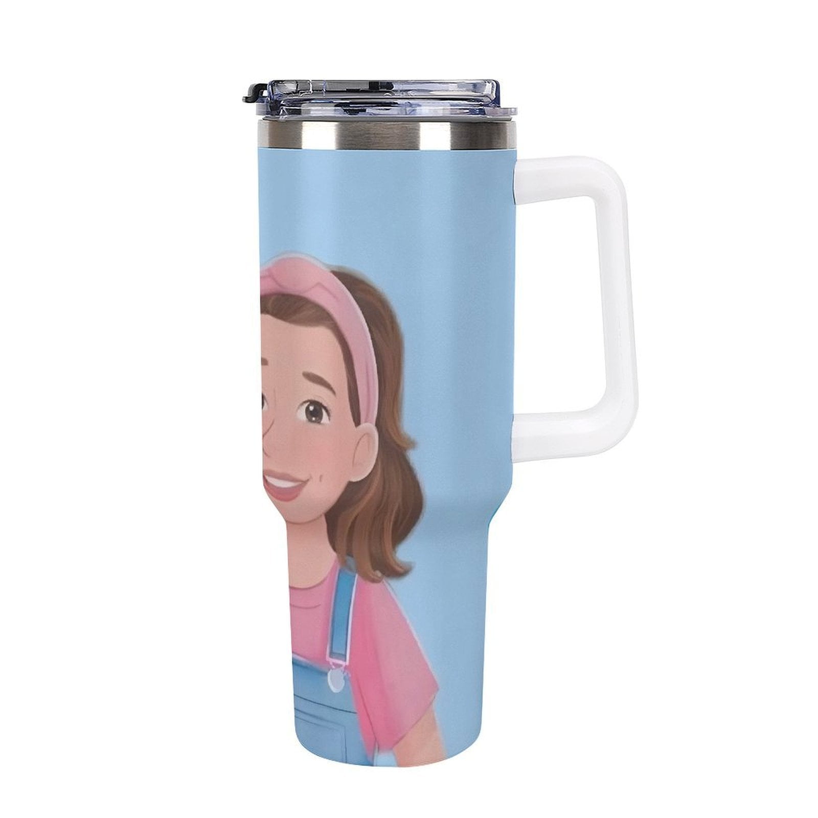 Ms. Rachel Cute cartoon car mug travel mug with handle and straw 40oz ...