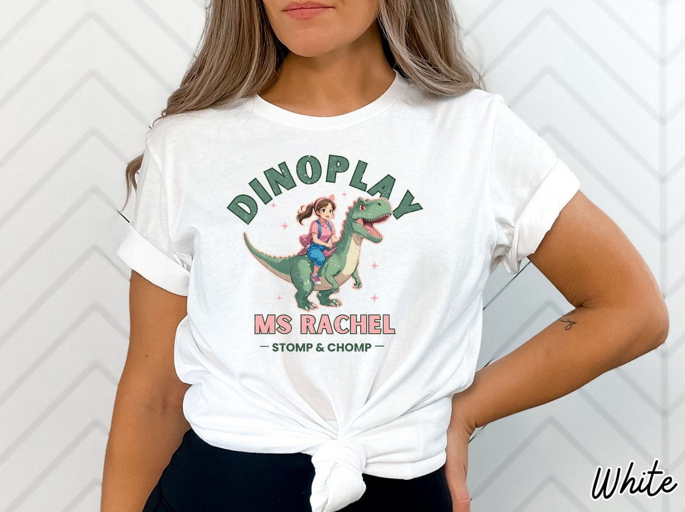 Ms Rachel Dinosaur Funny Anime Style T-Shirt,Sand color,size L ...