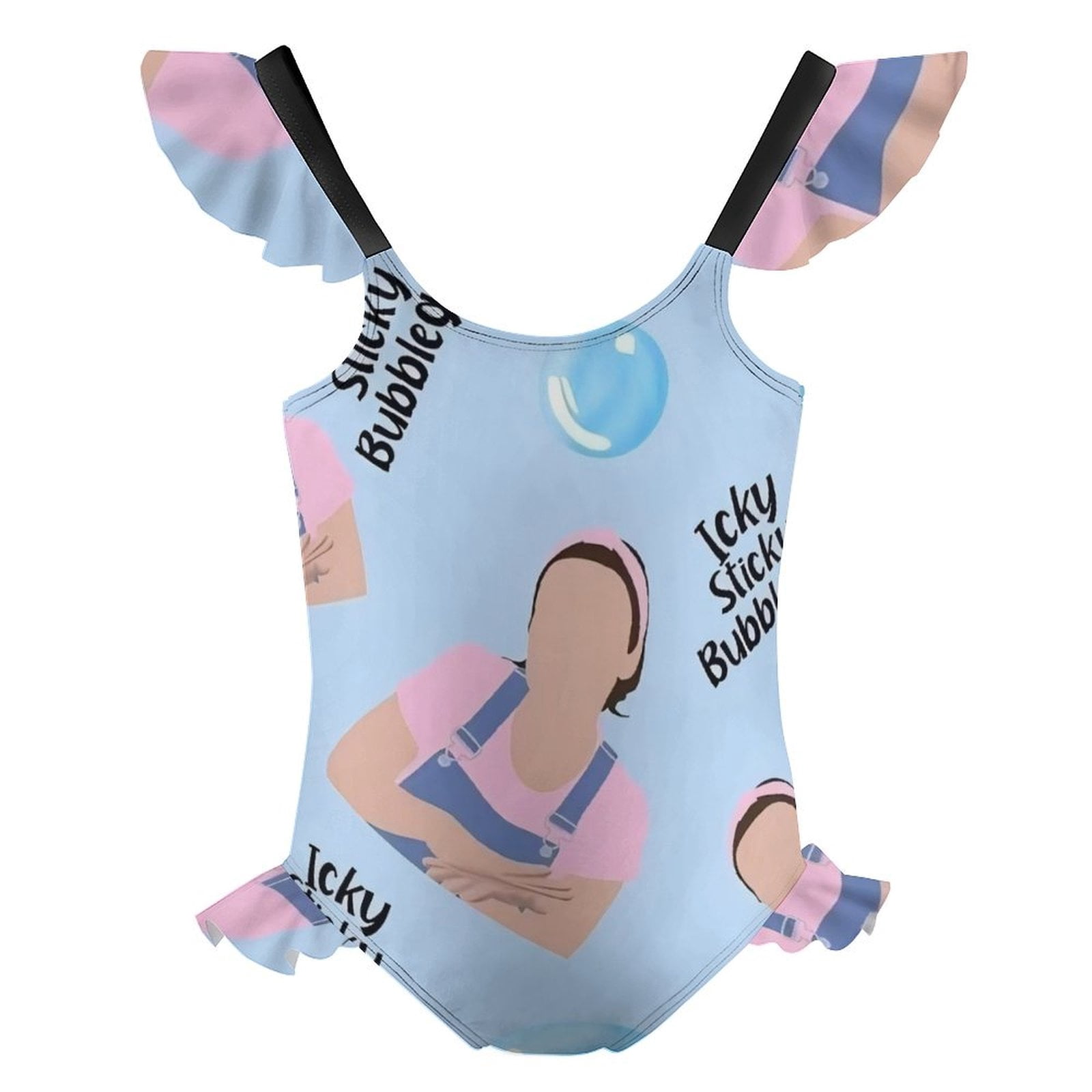 Ms. Rachel Girls One-piece Cute Swimsuit Quick Dry Ruffles 6-7Y（110cm ...