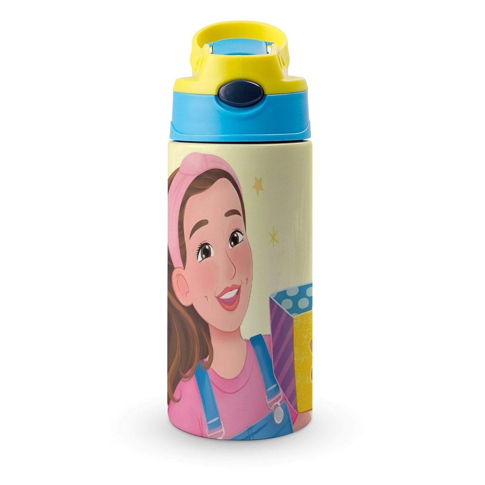Ms. Rachel Kids Insulated Water Bottle with Covered Pop-Up Straw Kids ...