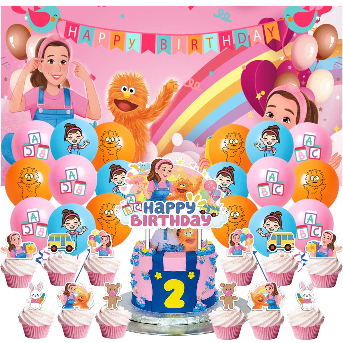 Bailiner Ms Rachel Party Decorations, Balloons, Birthday Cake Topper ...