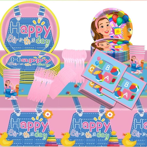 Ms Rachel Party Tableware Set Plates Cup Kit Birthday Supplies ...