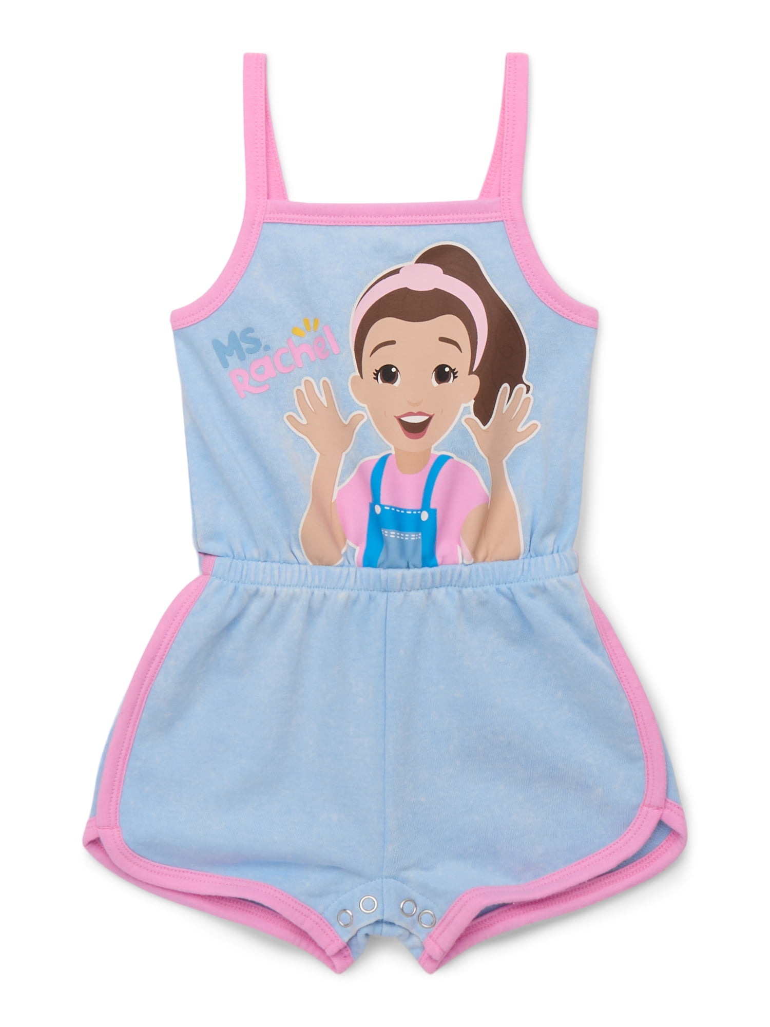 Ms. Rachel Toddler Girls' Sleeveless Graphic Romper, Sizes 12M-5T ...