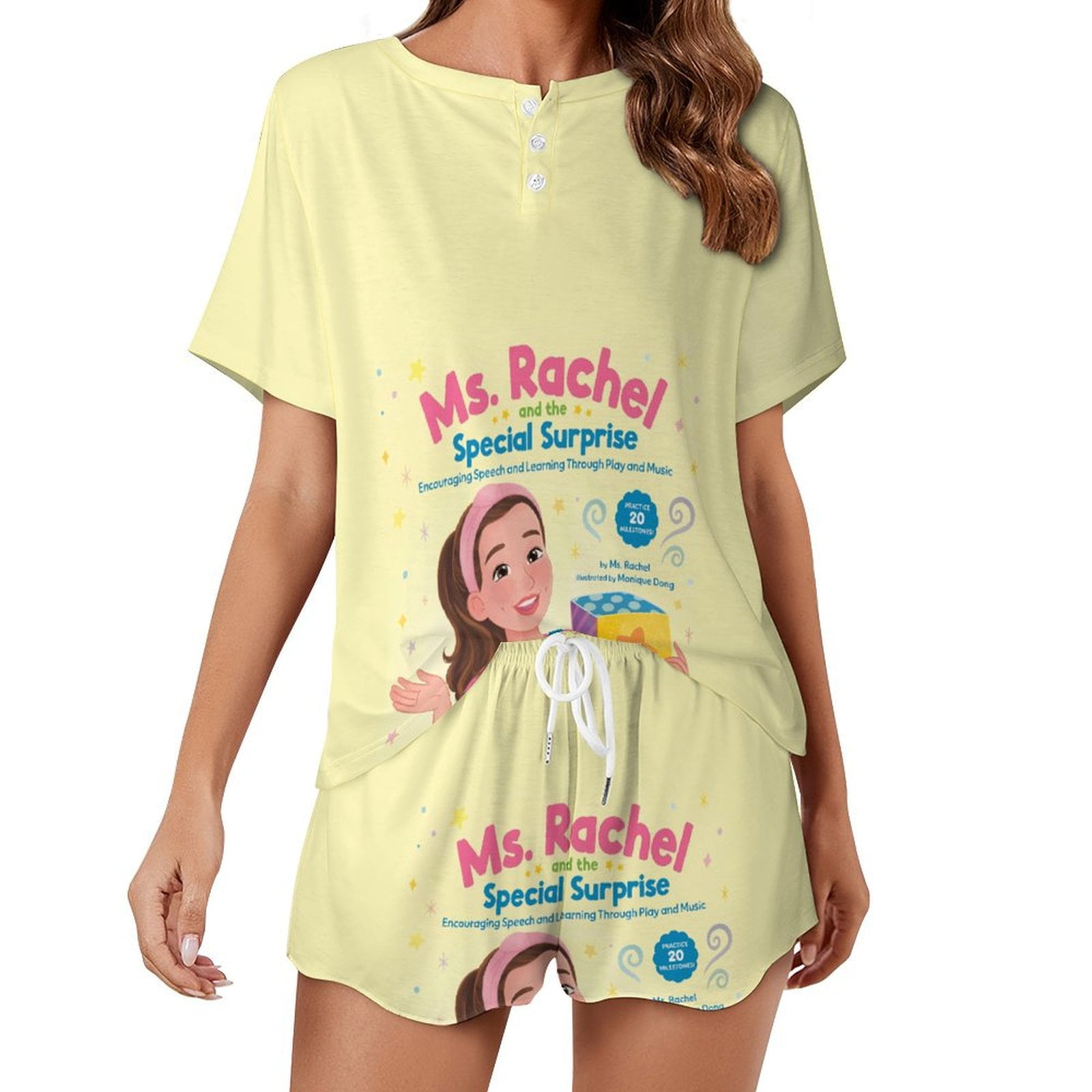 Ms. Rachel Women's Short Sleeve Casual Pajama Set M - Walmart.com
