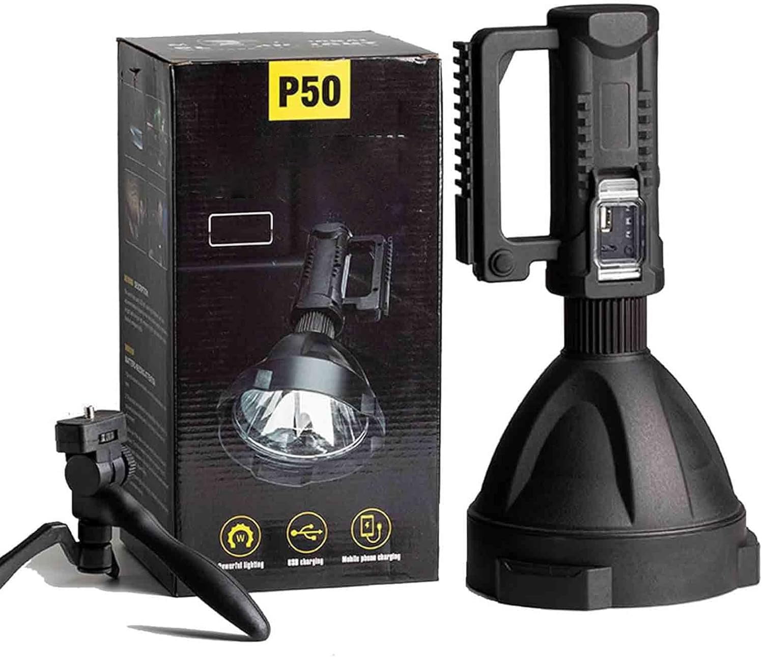 Ms32 Flashlight 200000 Lumens, Super Bright LED Searchlight with Tripod ...