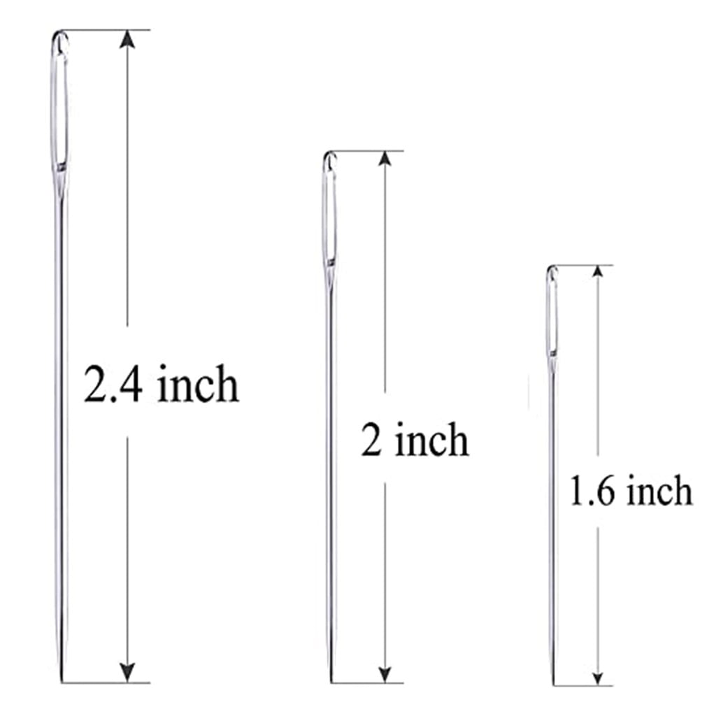 MsOrange 30 Large Eye Stitching Needles - 3 Sizes Big Eye Hand Sewing ...