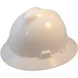 Msa 475369 v-Gard White Full-Brim Hard Hat With Fas-Trac iii Ratchet ...