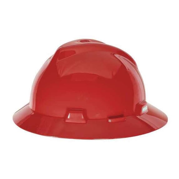 V-Gard Slotted Full Brim Hard Hat, Staz-On Suspension, Type I, Class E ...