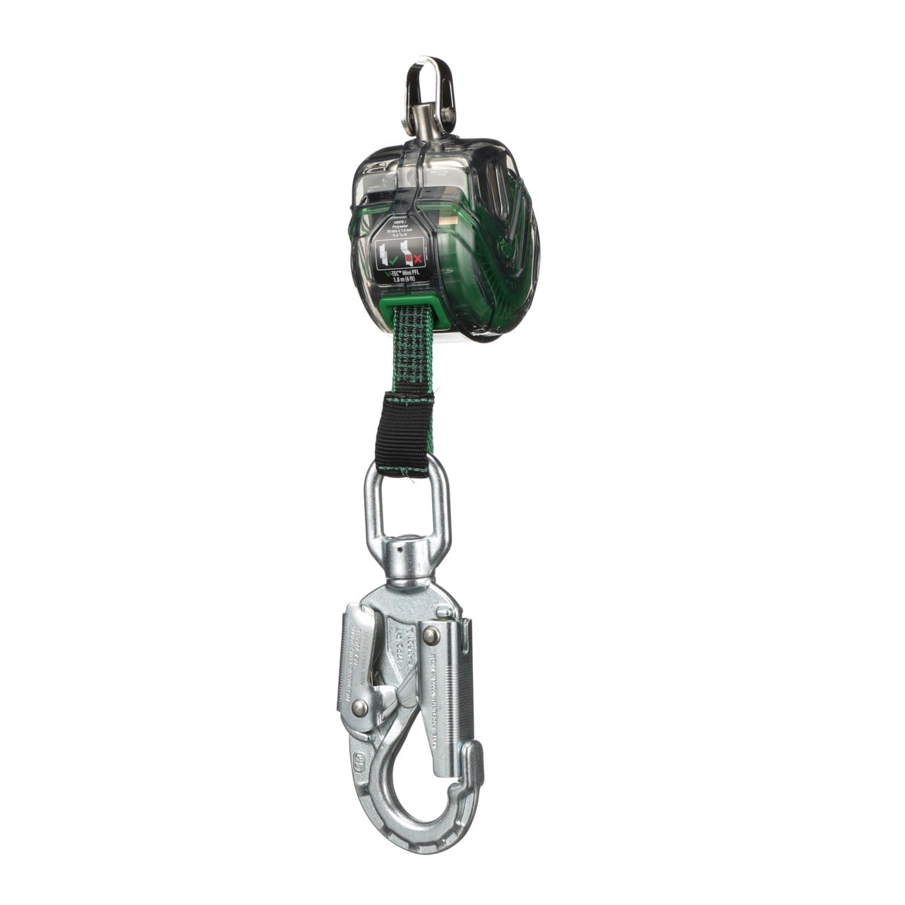 Msa V-Tec Mini Personal Fall Limiter, 6 Ft, Carabiner, 400 Lb, Snaphook ...