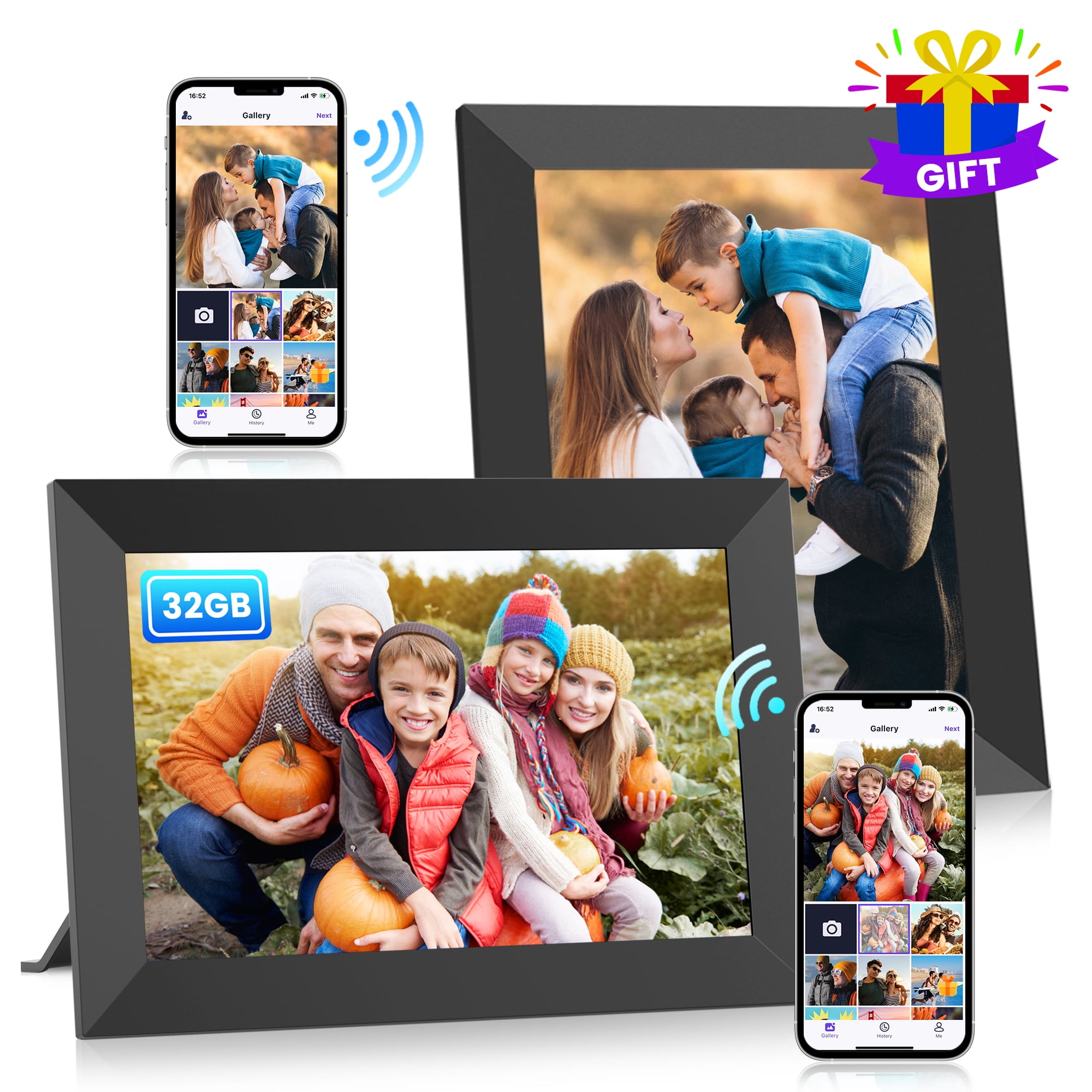 Msake Wireless Electronic Photo Frame, 2 Pack 32GB, 10.1 Inch IPS Touch ...