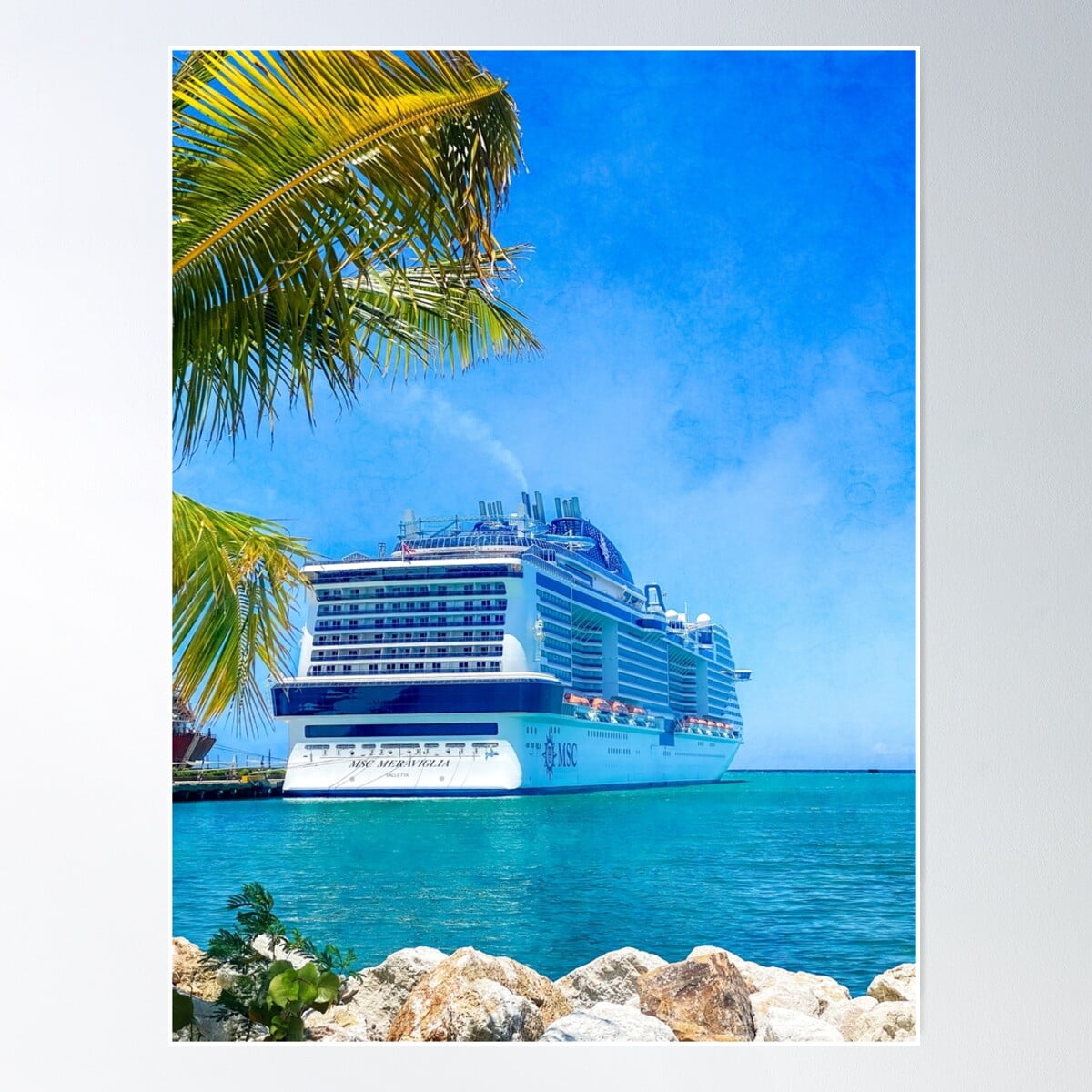 Msc Meraviglia Docked In Dominican Republic Poster Wall Art, Modern ...