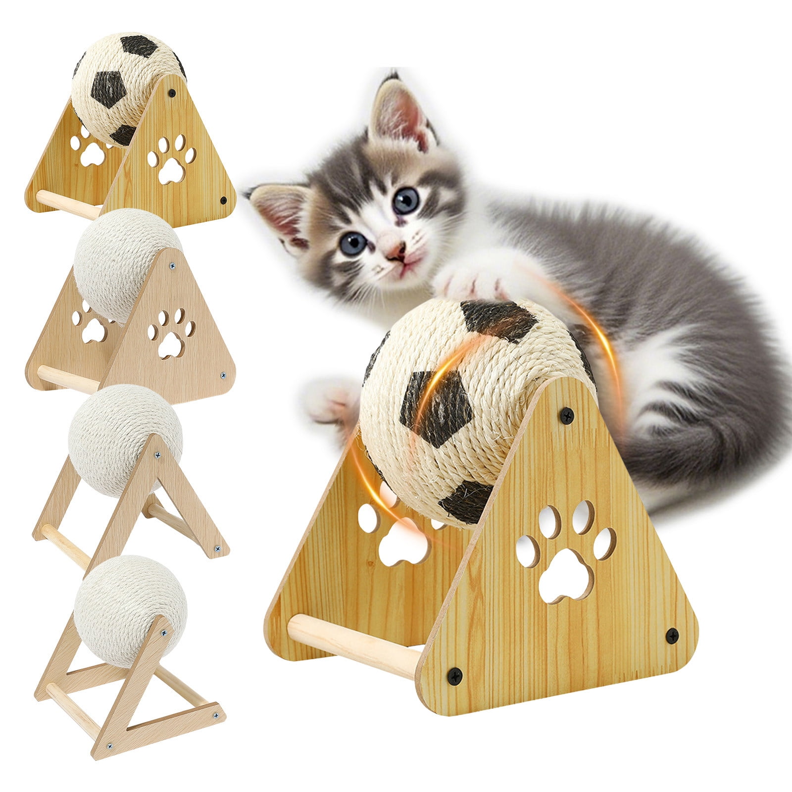 Msgweeeg Interactive Cats Toy Cats Scratching Ball Roller Sisal Gifts ...