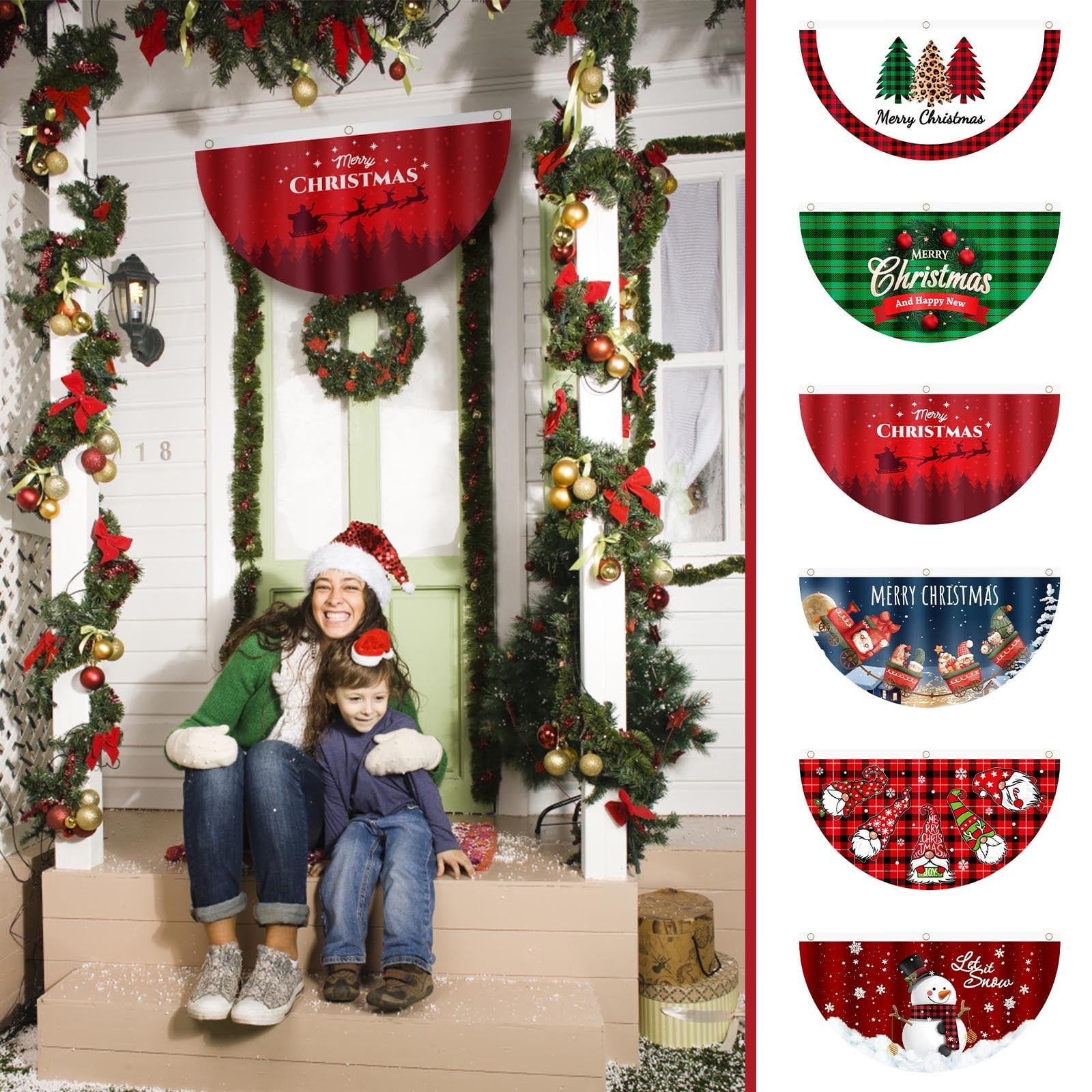 Msgweeeg Christmas Ornaments Shatterproof Christmas Decoration Half Fan ...