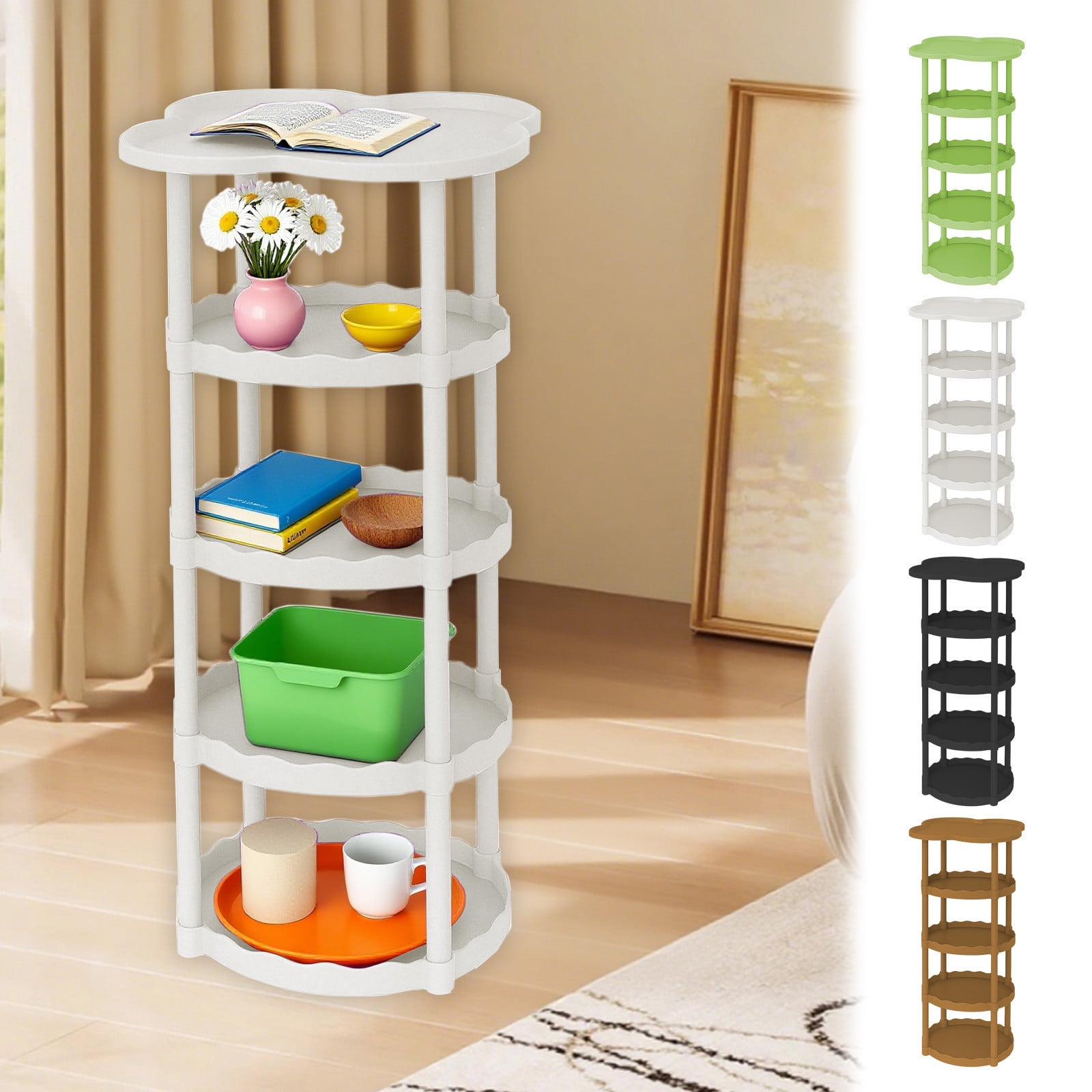 Msgweeeg Corner Storage Corner Bookshelf Cream Style Sofa Side Table ...