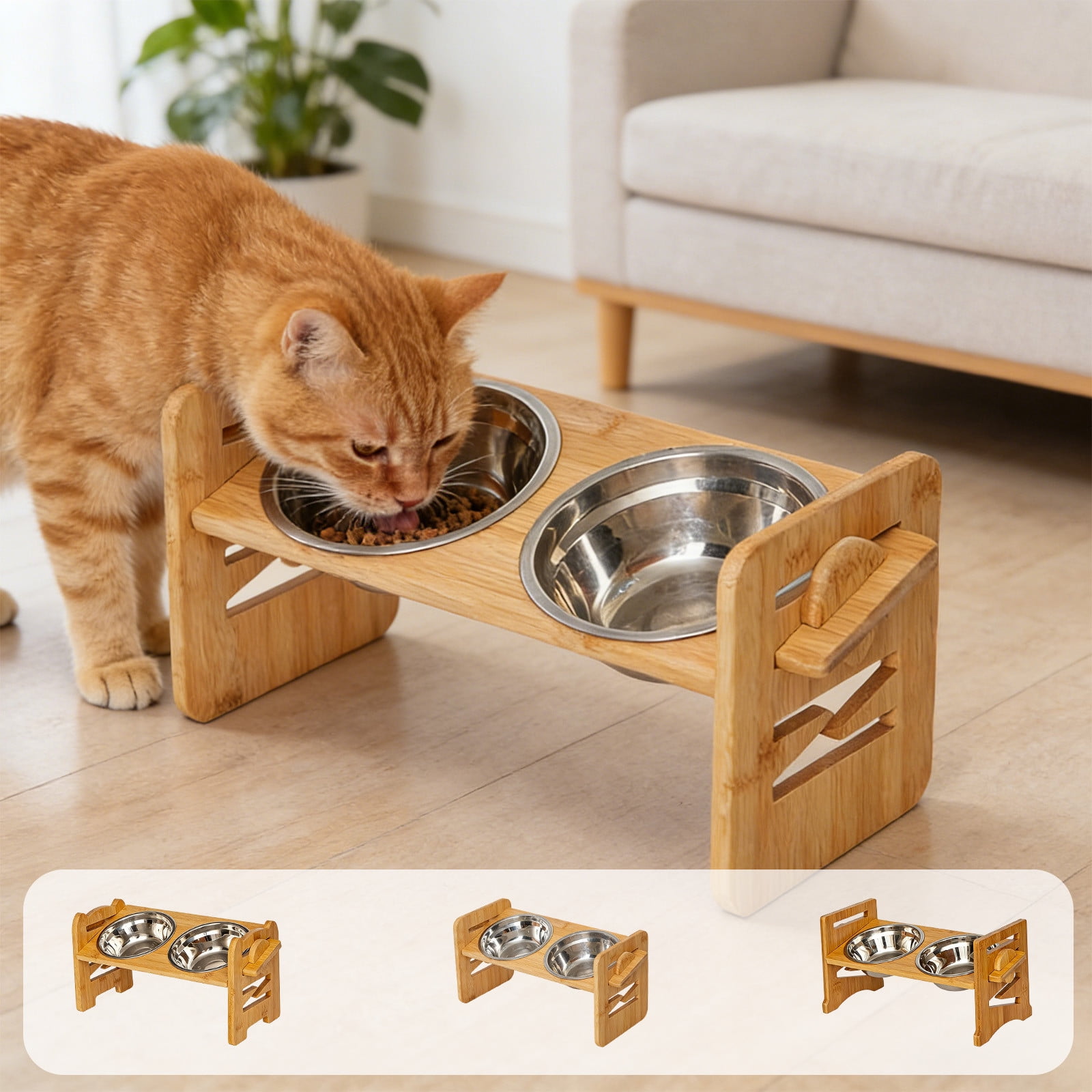 Msgweeeg Elevated Dog Bowls Adjustable Raised Stand Small Dogs Cats ...