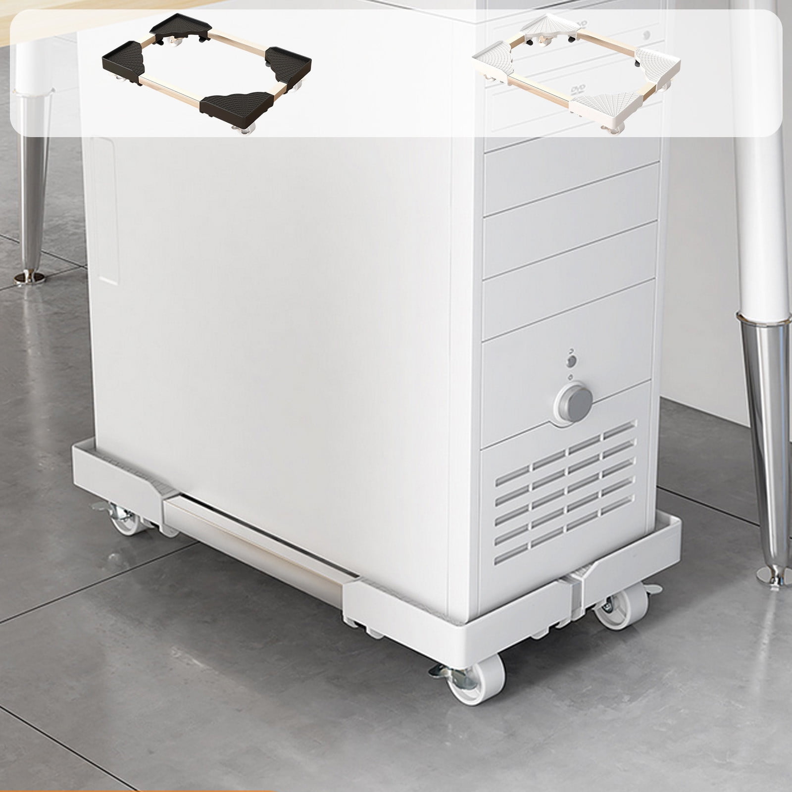 Msgweeeg Mobile Computer Tower Stand Retractable Base with Universal ...