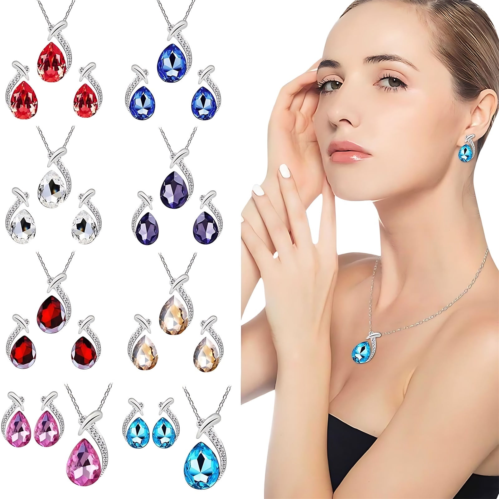 Msgweeeg Necklace Valentine Gifts for HerDrop Water Fashion Women's ...