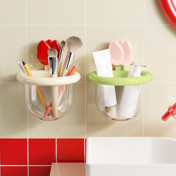 Msgweeeg No-Drill Wall Mount Bathroom Suction Cup Organizer Shower ...