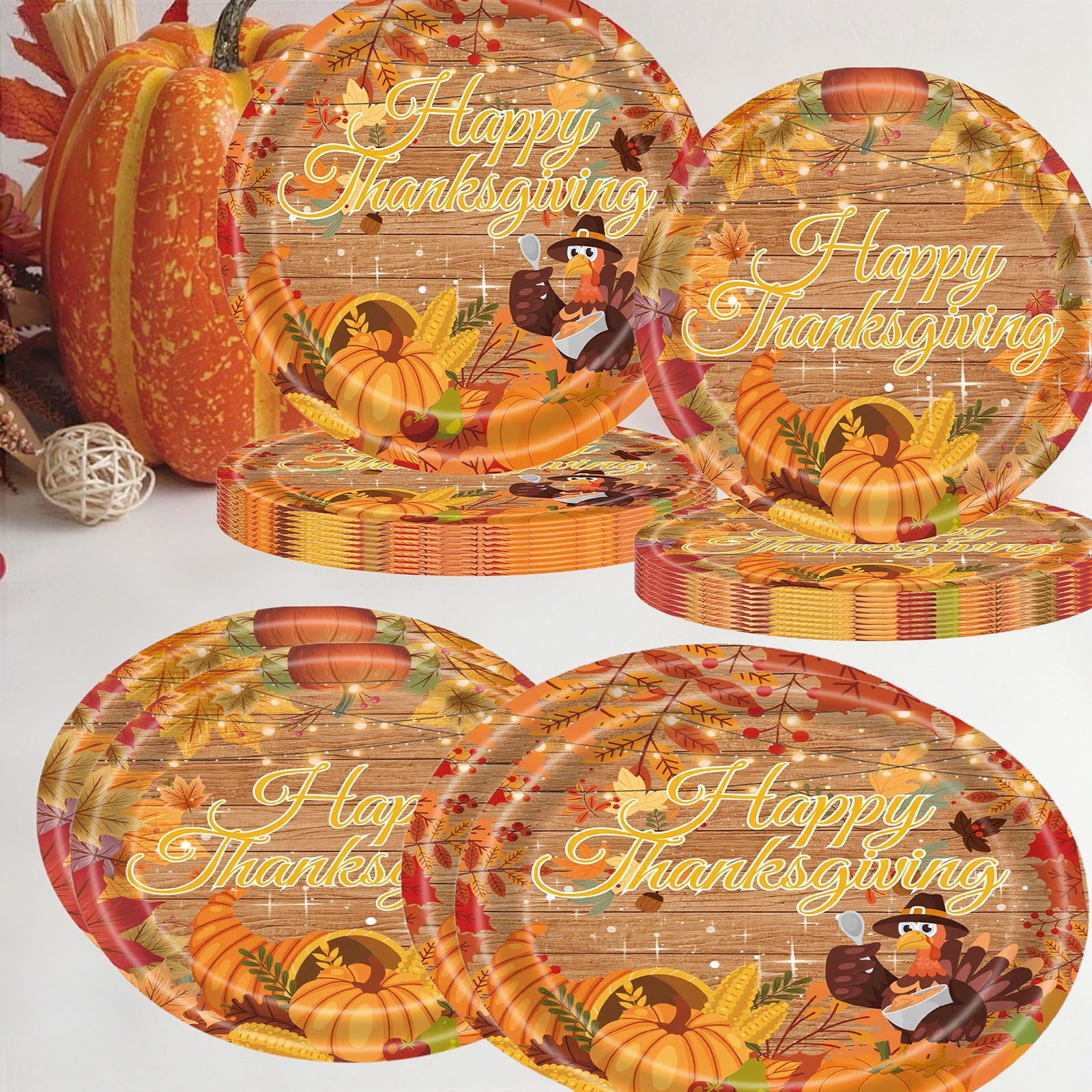 Msgweeeg Paper Playes Disposable Plates Thanksgiving Party Supplies ...