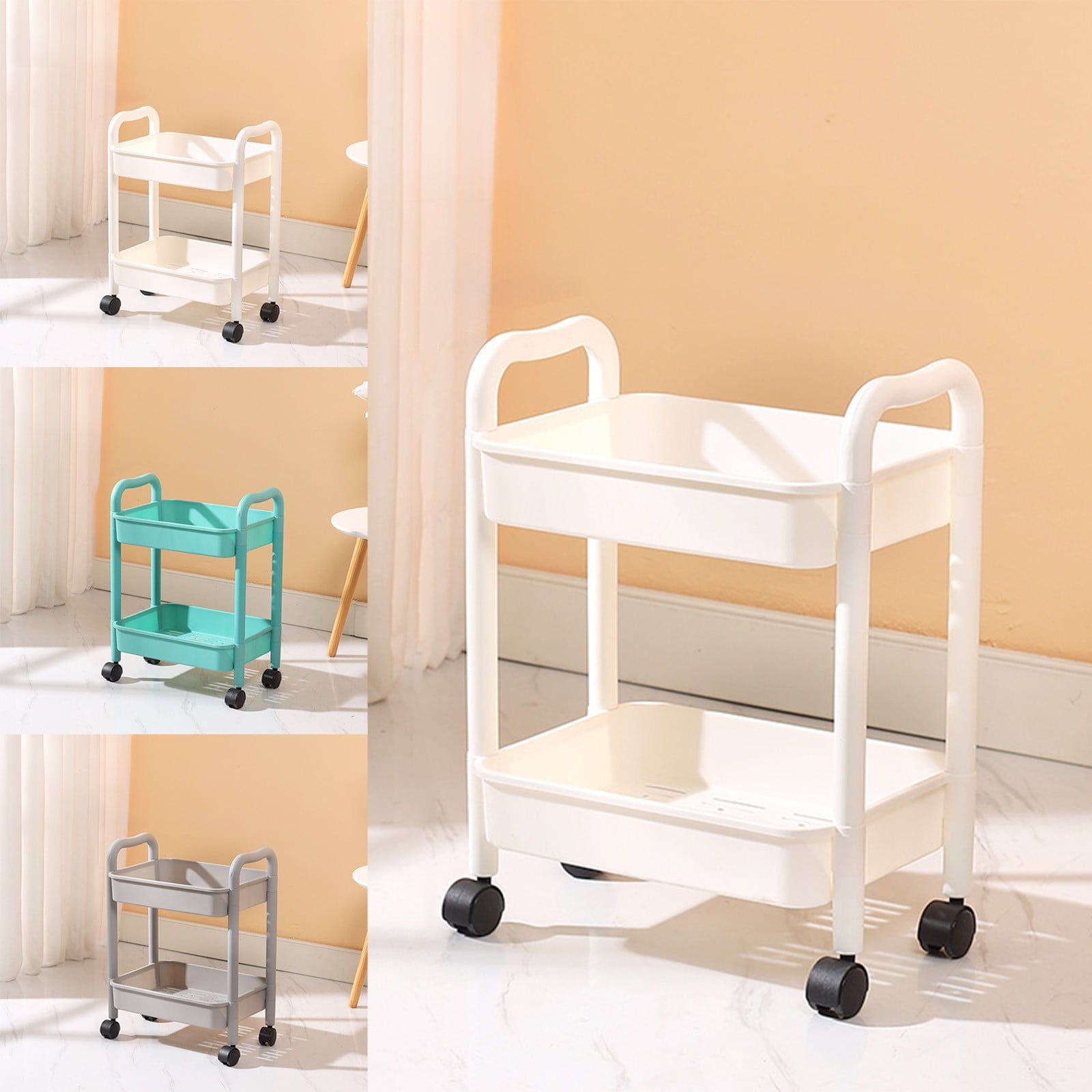 Msgweeeg Rolling Storage Cart Storage Cart on Wheels Kitchen Storage ...
