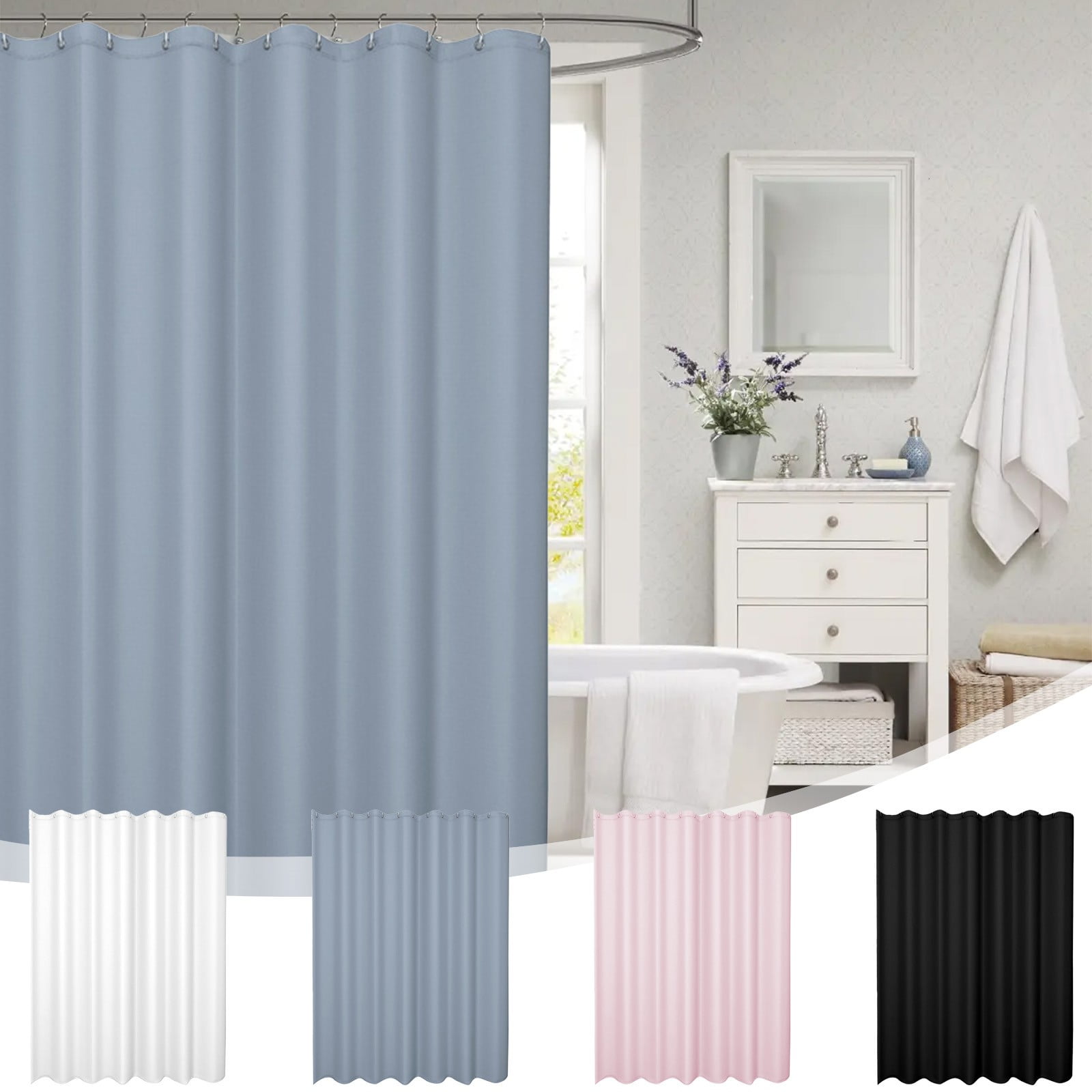 Msgweeeg Shower Curtains for Bathroom Bath Curtains Shower Solid Color ...