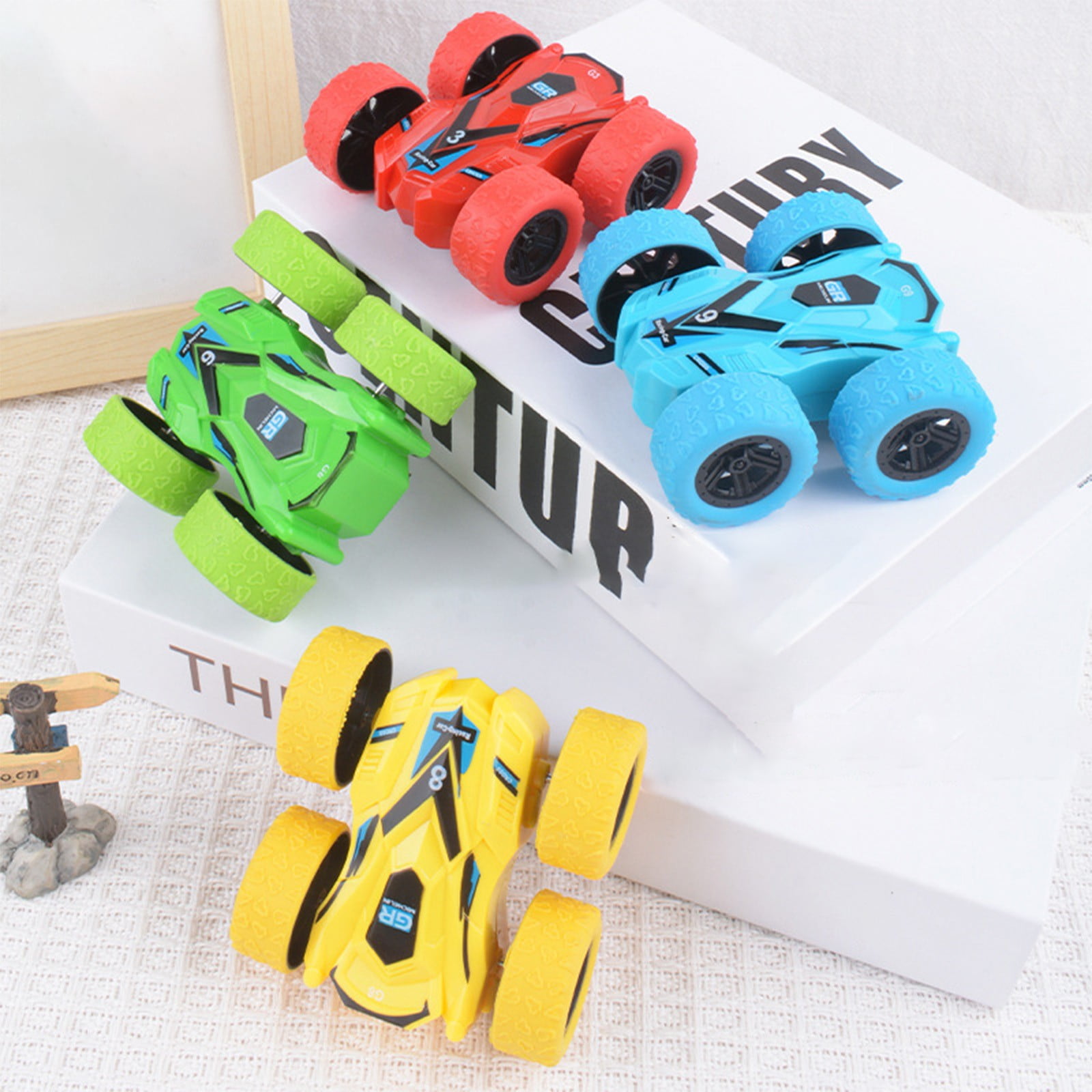 Msgweeeg Toy Cars 5 Year Old Boy Double Sided Friction Power Car Flip ...