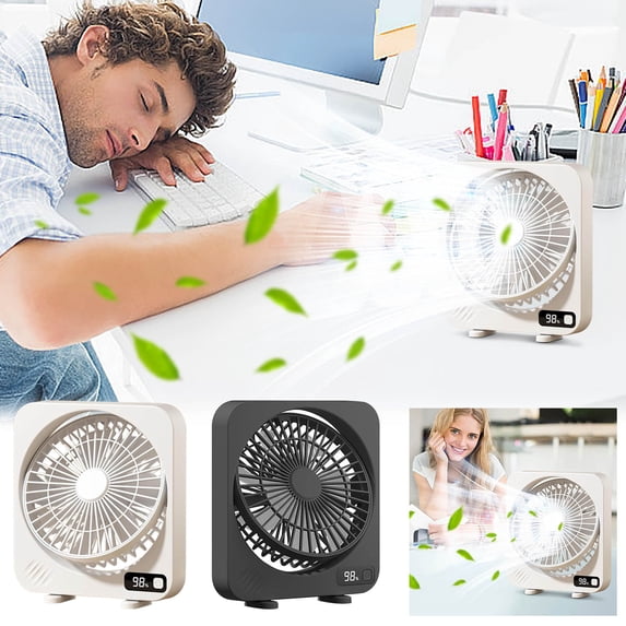 Msgweeeg Ventilador Portatil Travel Fans Portable Digital Desktop Fan ...